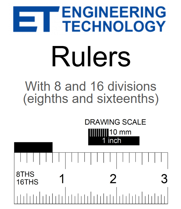 Ruler Practice Sheets (8 and 16 divisions) – EngineeringTechnology.org